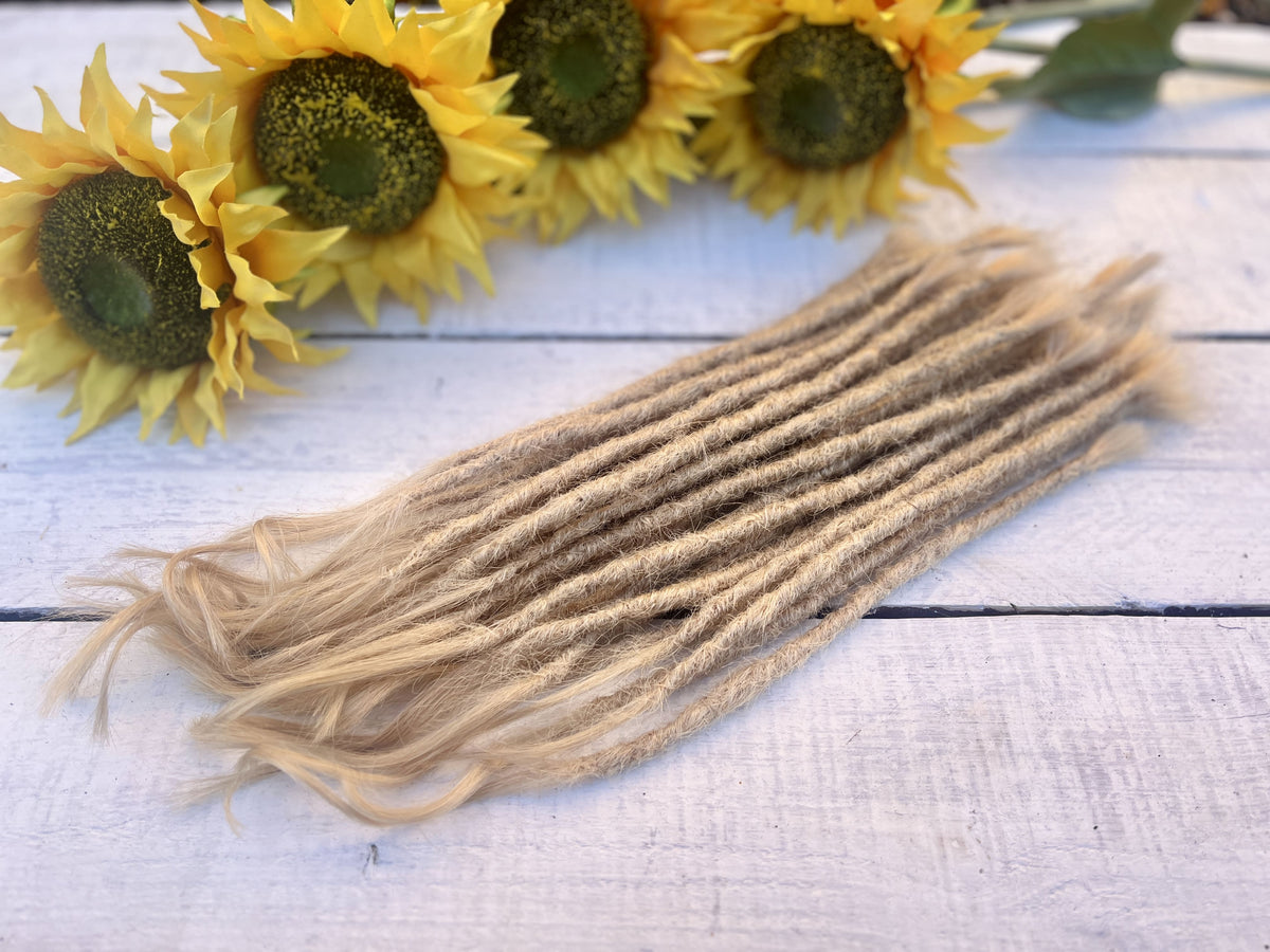Light Golden/ Warm Blonde Human Hair Dreadlock Extensions - made to or ...