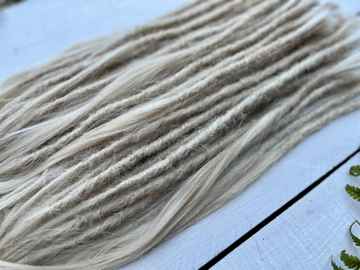 Ice Blonde Human Hair Dreadlock Extensions - made to order – Hippy ...