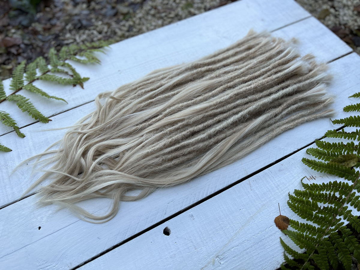 Ice Blonde Human Hair Dreadlock Extensions - made to order – Hippy ...