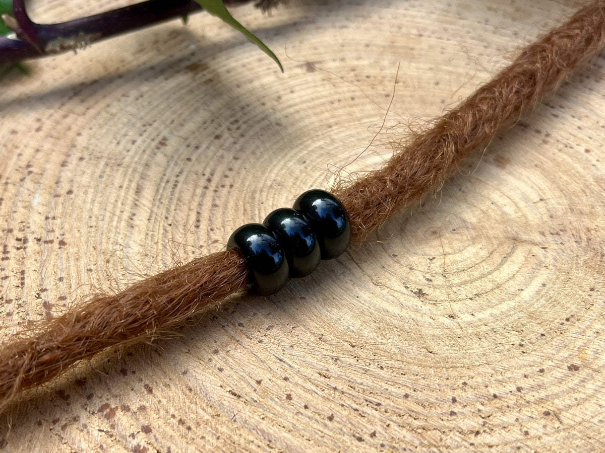 Gemstone Obsidian Dreadlock Beads Set of 3 - 5mm Hole Size – Hippy ...