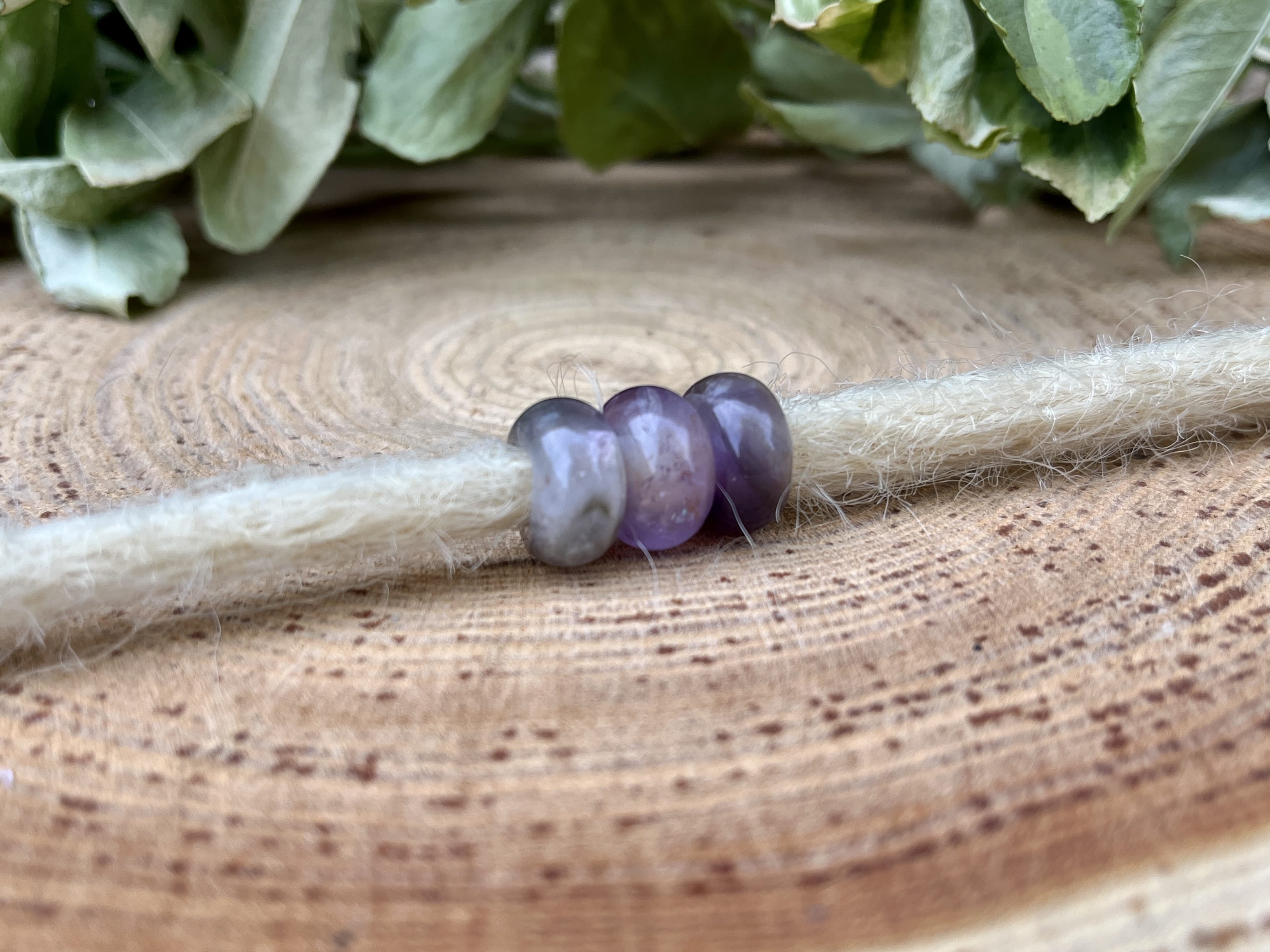 Gemstone Amethyst Dreadlock Beads Set of 3 - 5mm Hole Size – Hippy ...